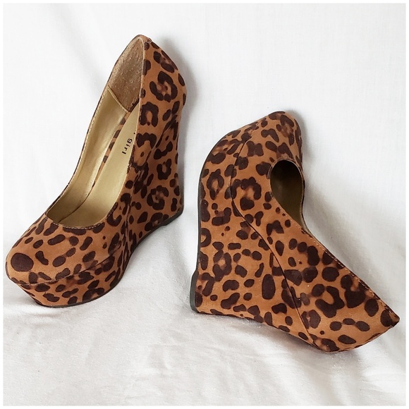 Shoes | Leopard Print Wedges | Poshmark
